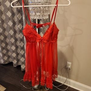 Victoria's Secret | Intimates & Sleepwear | Victorias Secret Red Lace ...